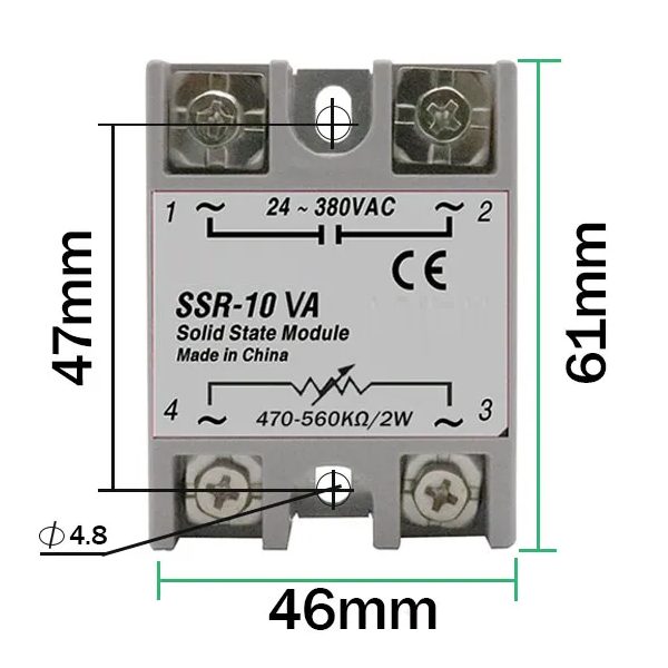 Relé SSR Solid State SSR-10VA 380V | dratek.cz Relé SSR Solid State SSR-10VA 380V | dratek.cz